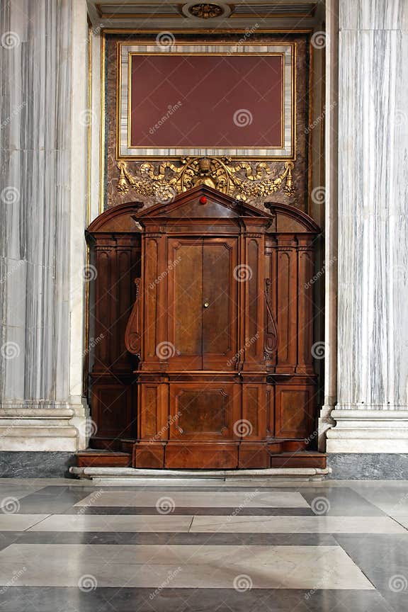 Confession booth stock image. Image of interior, admit - 29243309