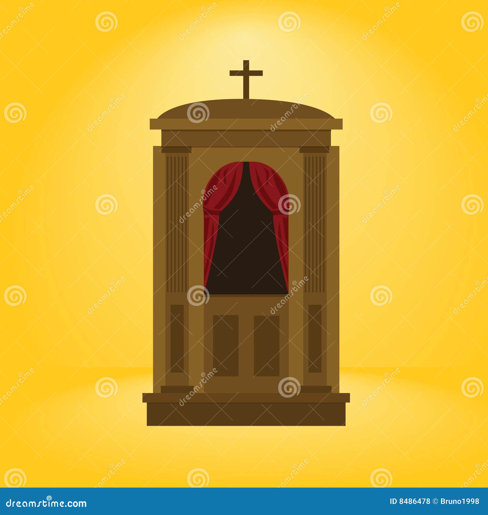 Confession Booth Vector Illustration | CartoonDealer.com #8486478