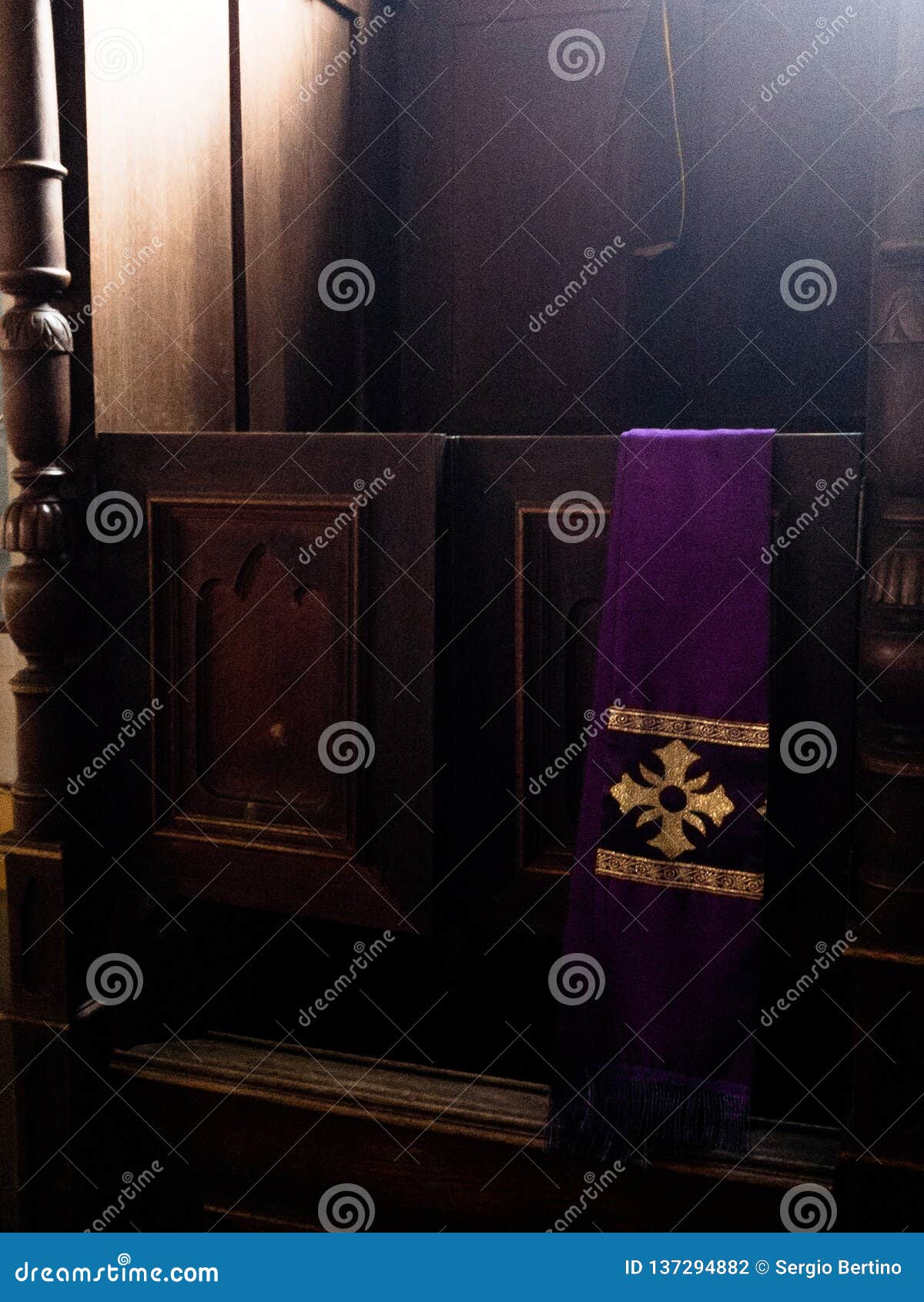 Confession booth stock photo. Image of seat, chapel - 137294882