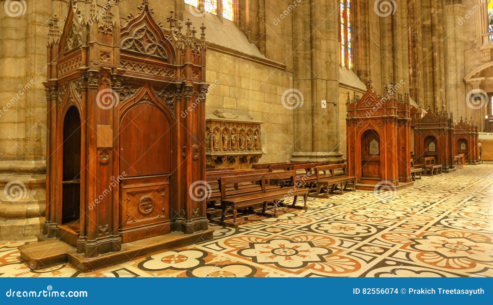 Confession booths at Duomo stock photo. Image of hanging - 82556074
