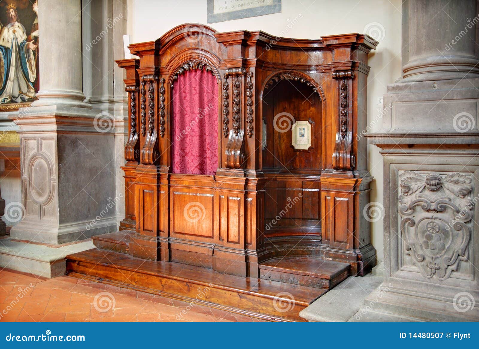 Confession box stock image. Image of colour, cathedral - 14480507