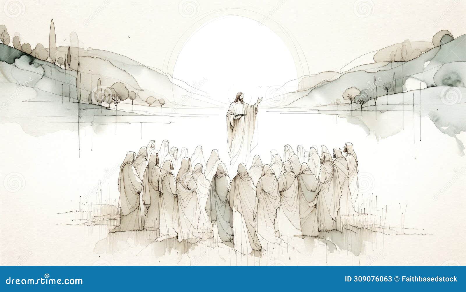 Confession of Peter: Proclamation As Christ. Digital Drawing Stock ...