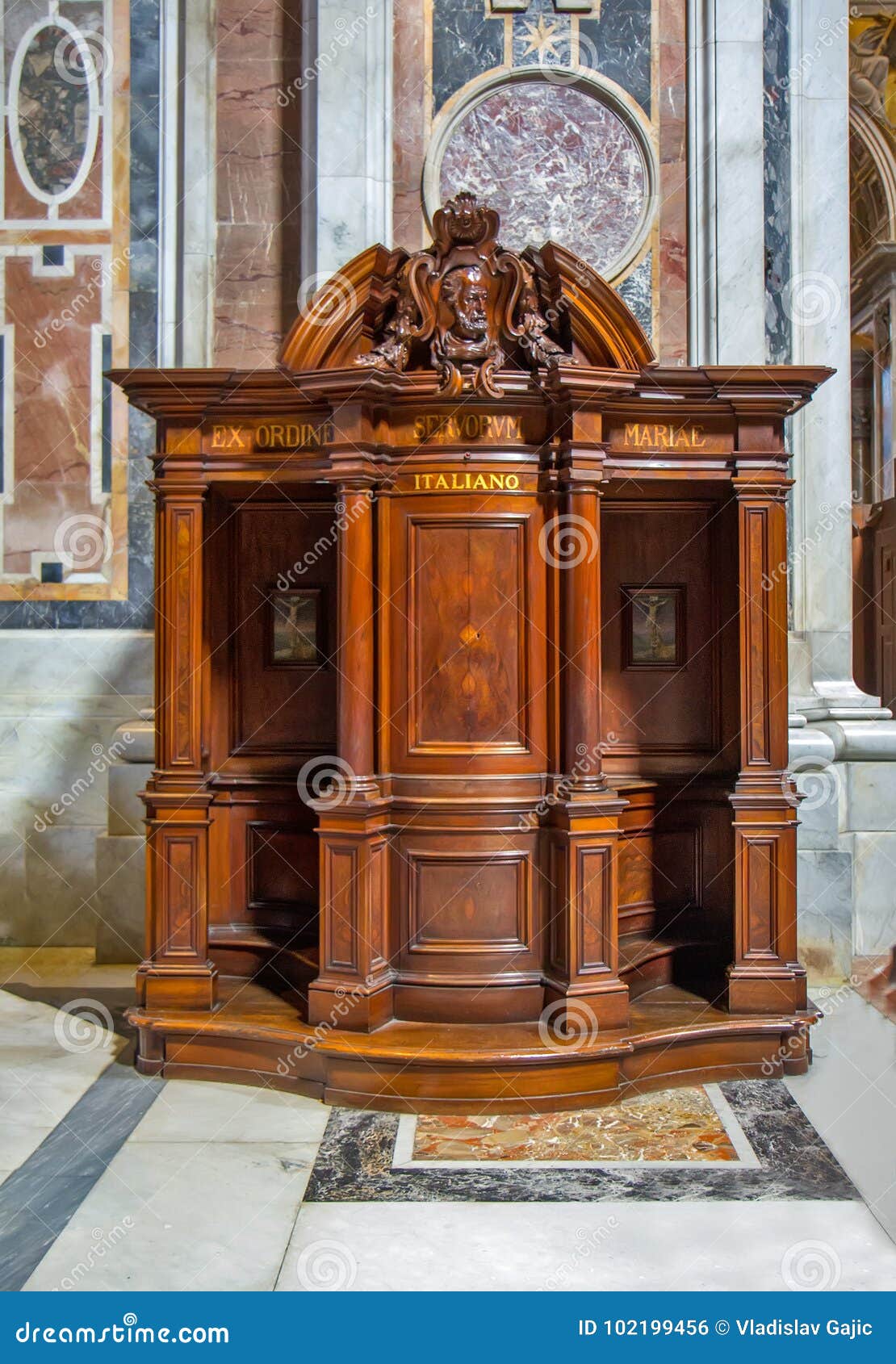 Confession room in Vatican stock photo. Image of christian - 102199456