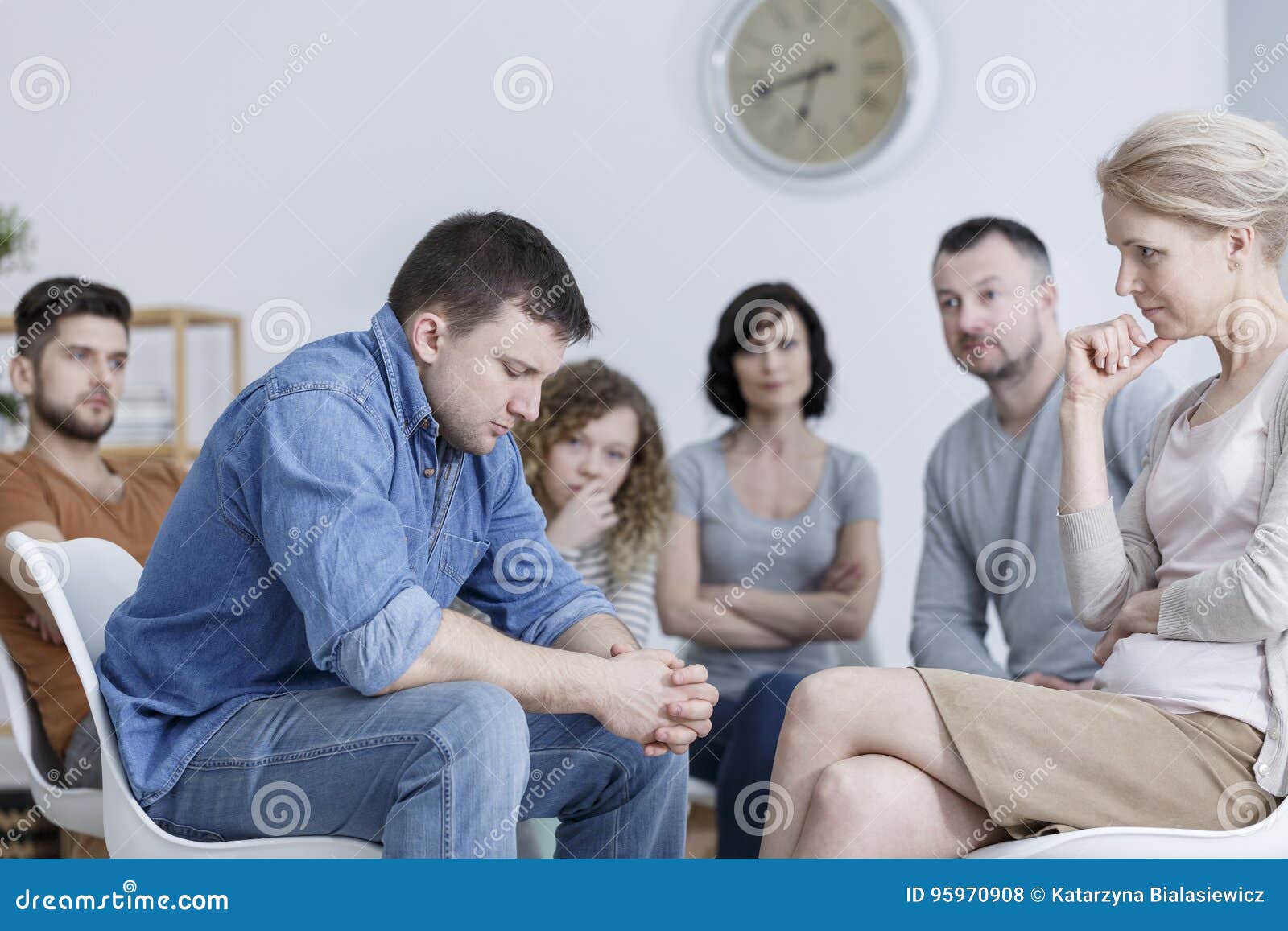 Confession during Support Group Stock Photo - Image of psychotherapy ...