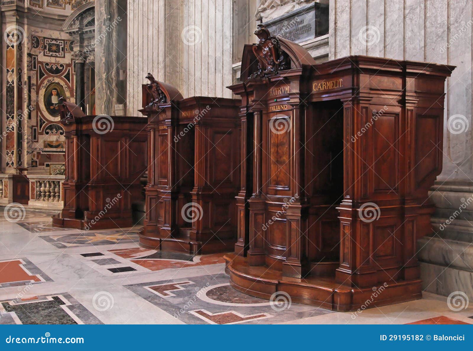 Confessional editorial photography. Image of roman, vatican - 29195182