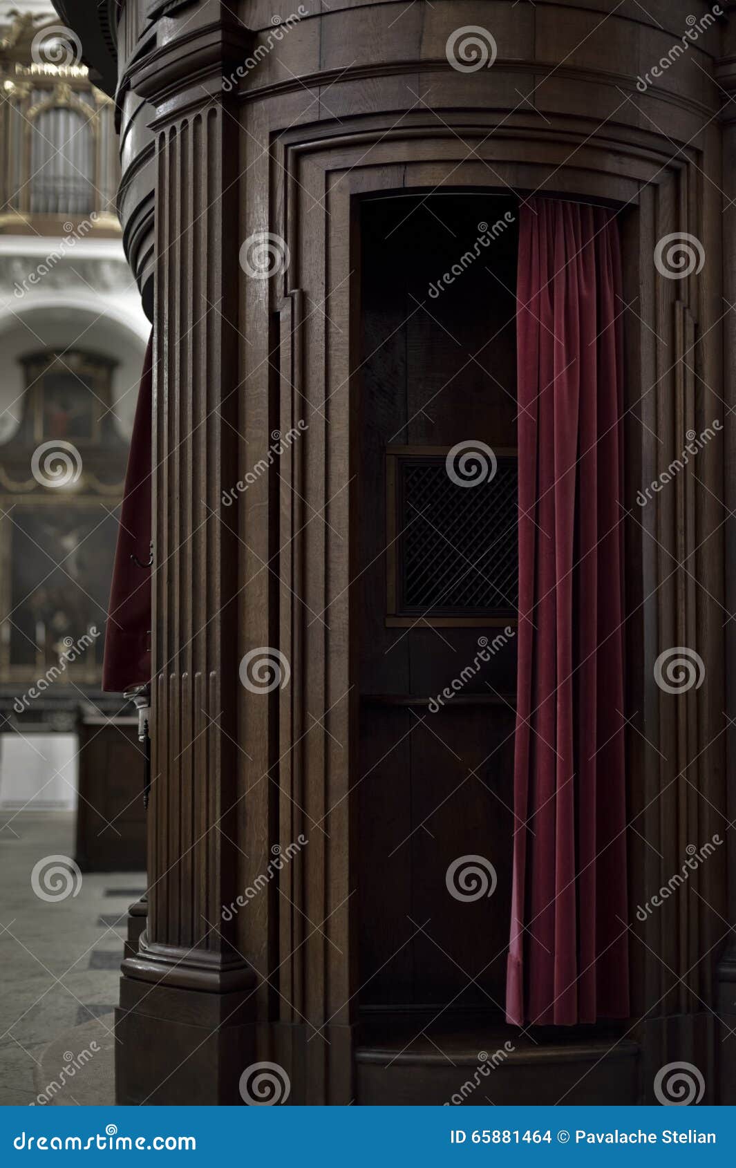 Confessional Booth from Cathedral Stock Photo - Image of catholic ...