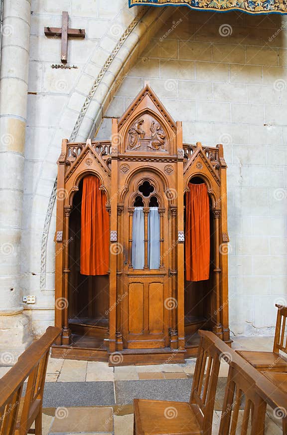 Confessional box stock image. Image of catholicism, medieval - 13042953