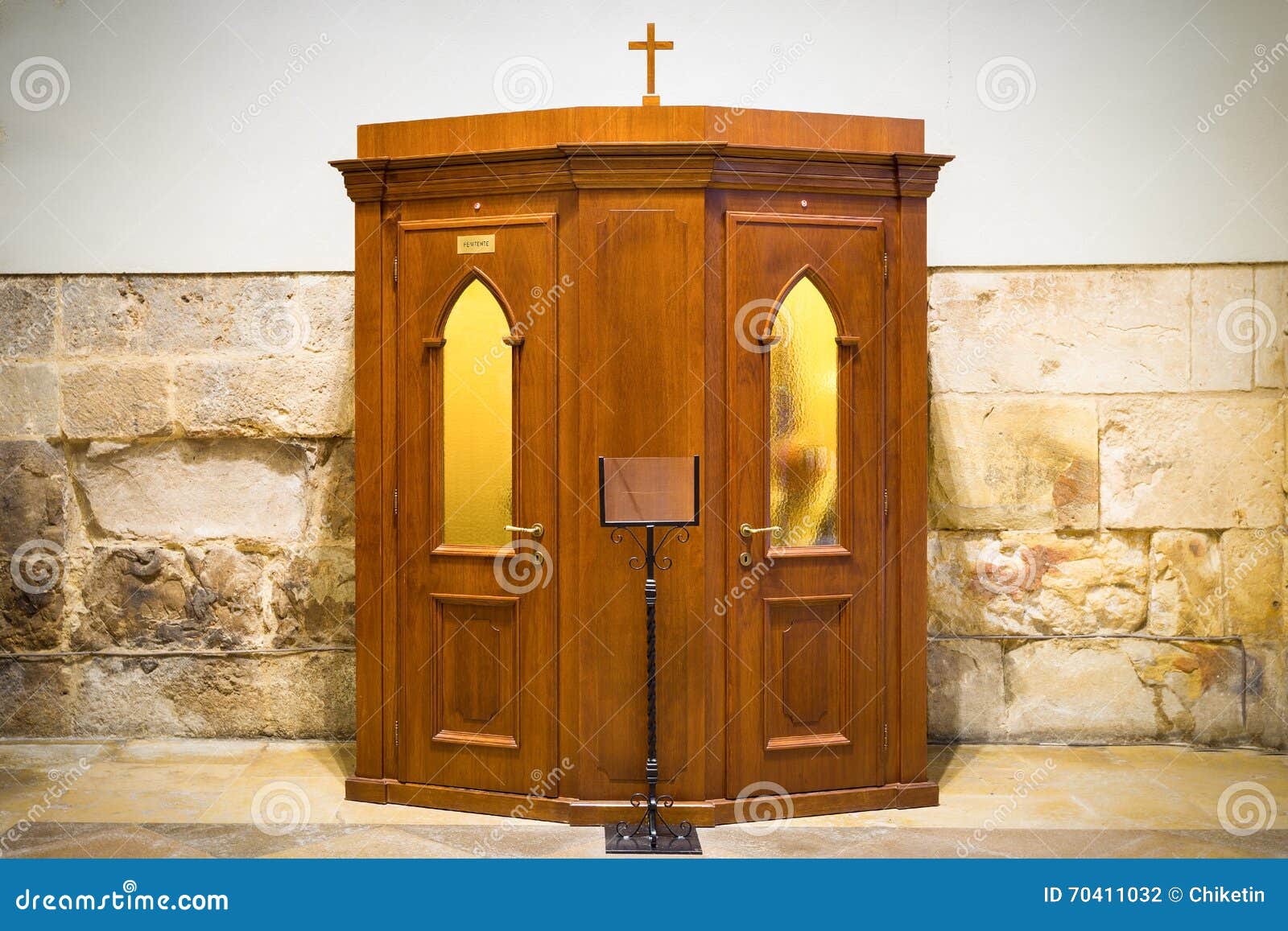 Confessional stock photo. Image of cross, booth, door - 70411032