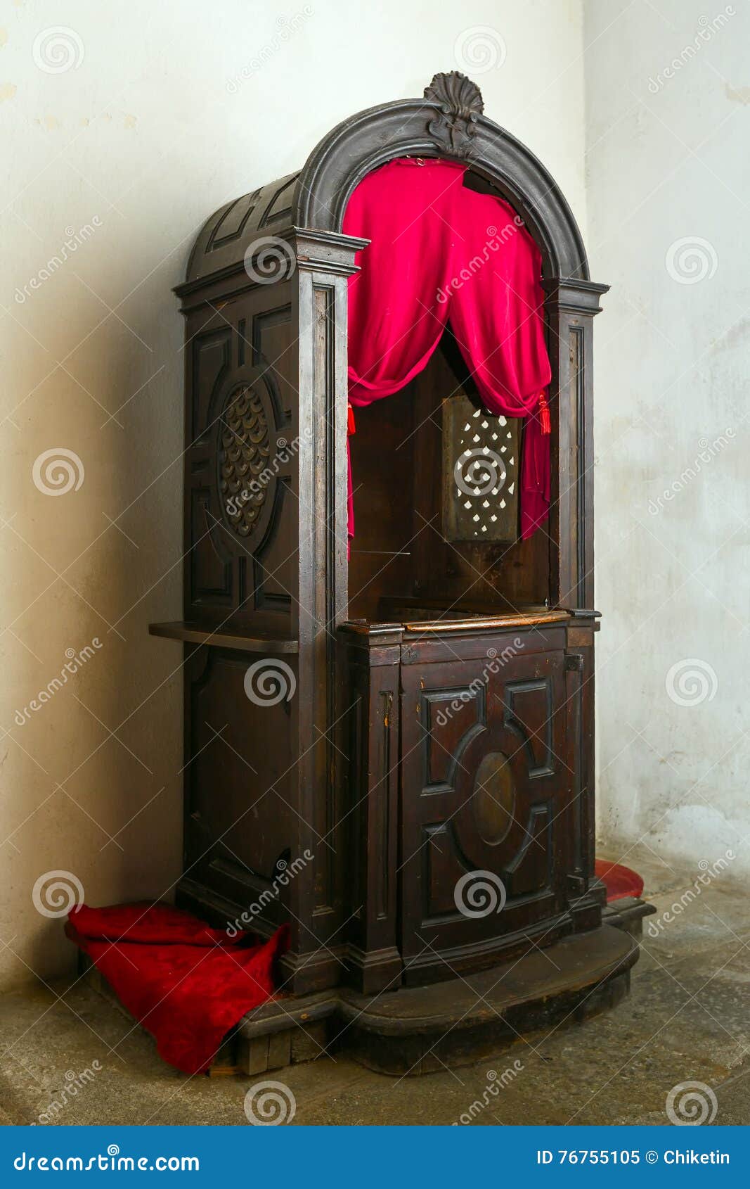 Confessional stock image. Image of ancient, cathedral - 76755105