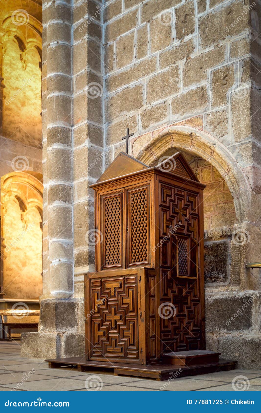 Confessional stock image. Image of antique, cathedral - 77881725