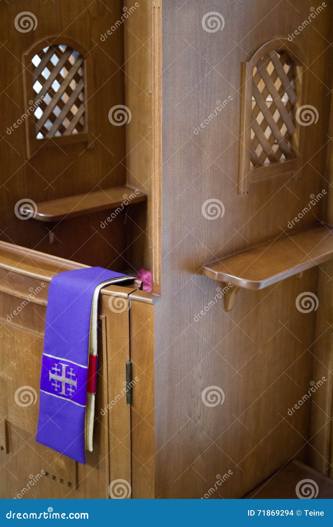 Confessional stock photo. Image of stone, saint, wood - 71869294
