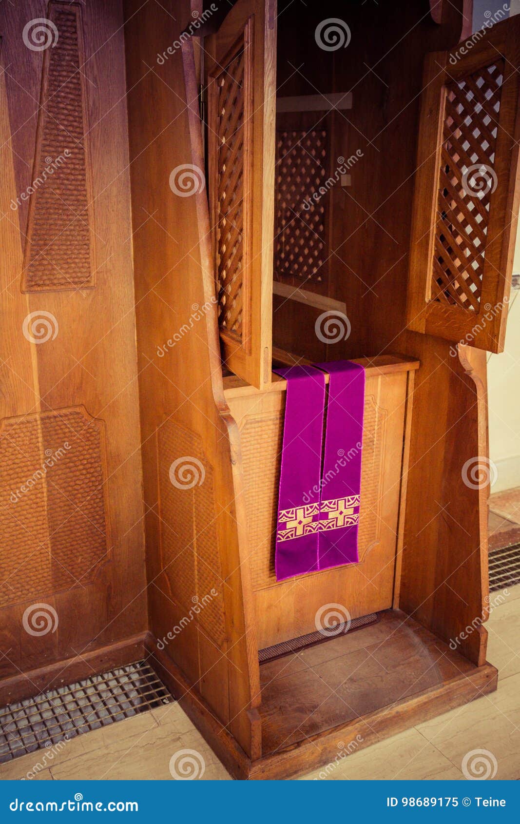 Confessional stock image. Image of congregation, empty - 98689175
