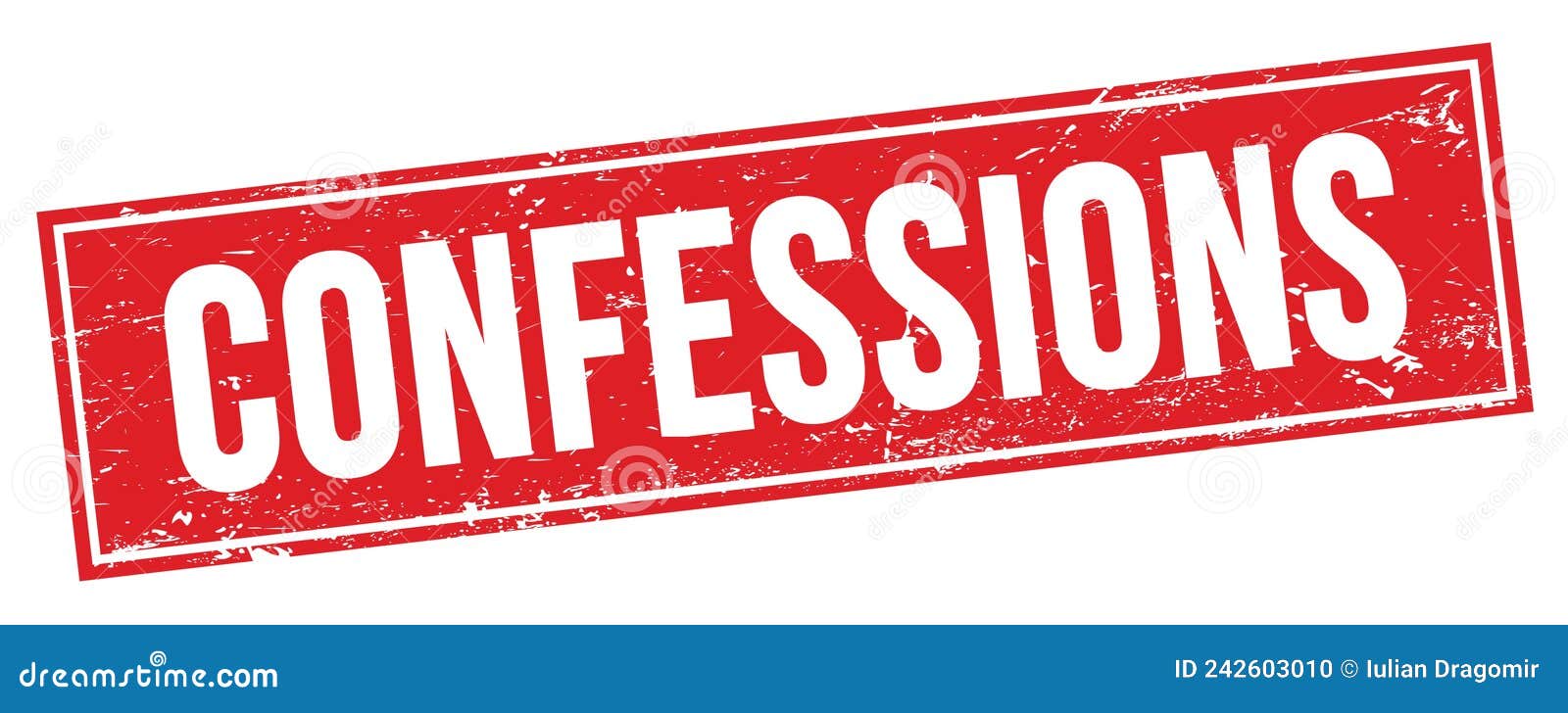 CONFESSIONS Text on Red Grungy Rectangle Stamp Stock Illustration ...