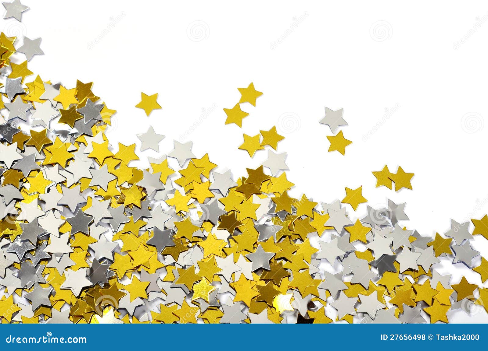 Confeti De Oro Y De Plata De La Estrella Foto de archivo - Imagen de ...