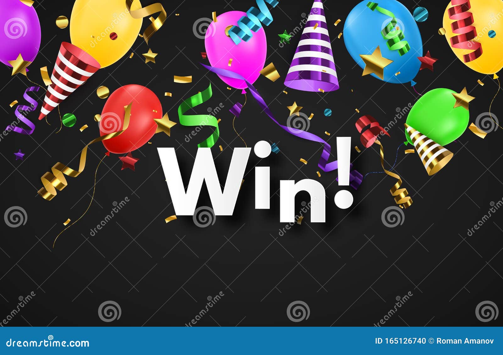 Winner Background with Confetti Stock Vector - Illustration of card ...