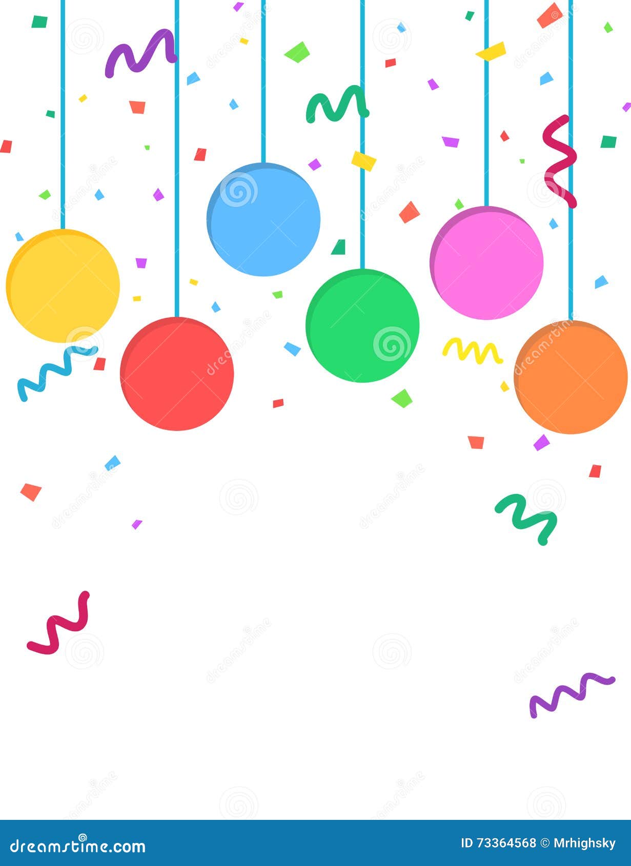 Confetti and Balloons Party Flyer Stock Vector - Illustration of ...