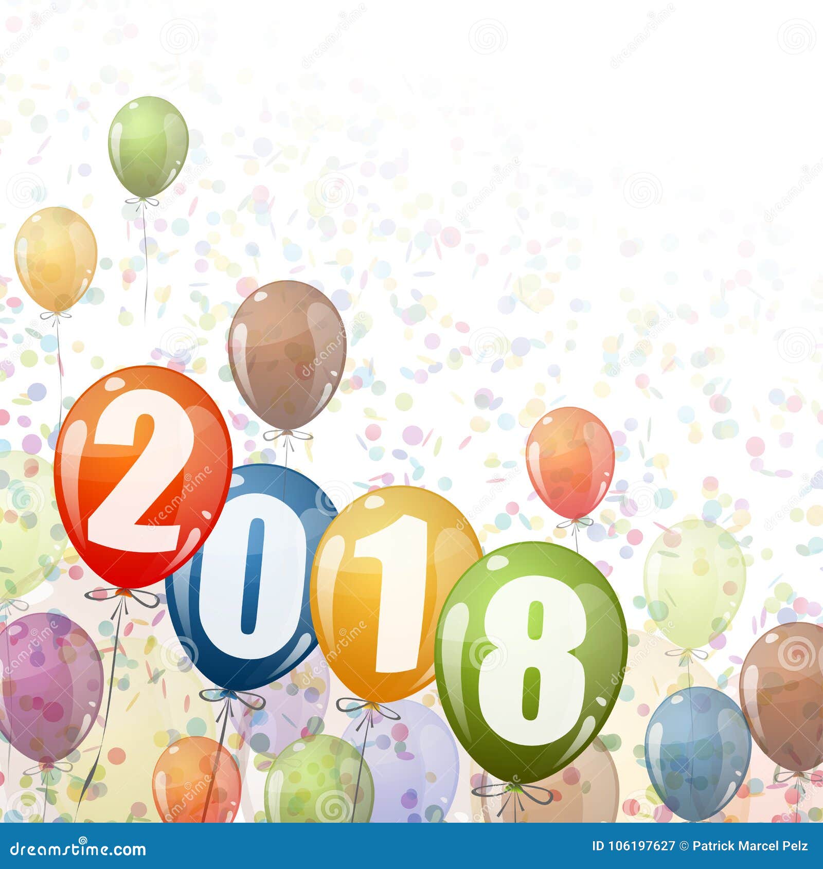 New Year 2018 balloons stock vector. Illustration of optional - 106197627