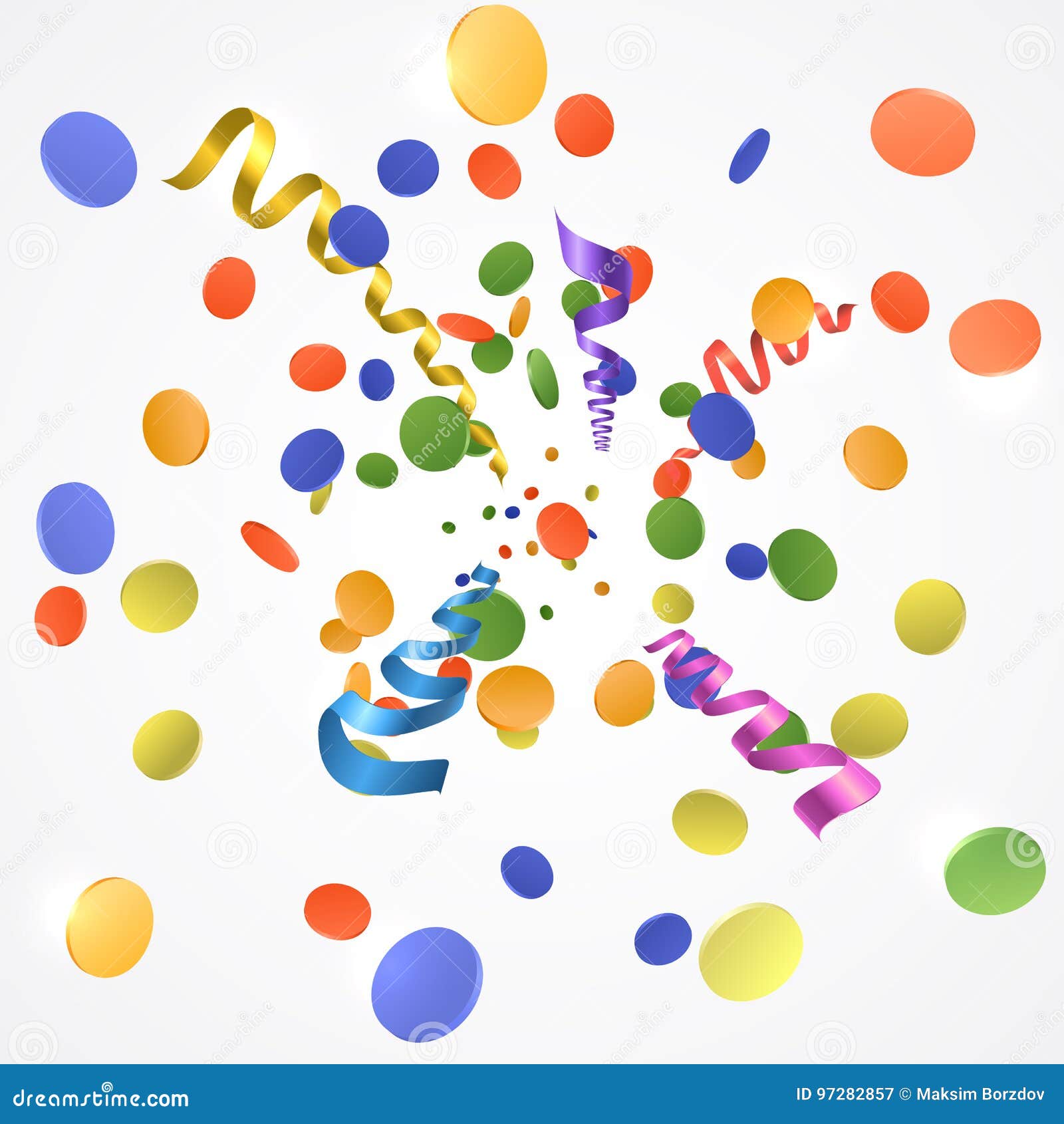 Confetti Explosion on White Background Stock Vector - Illustration of ...
