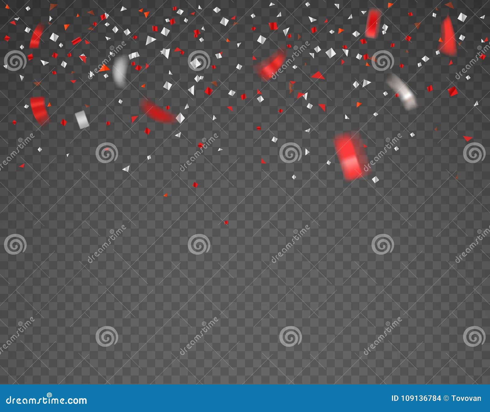 Confetti Falling Down. Vector Illustration on Transparent Background ...