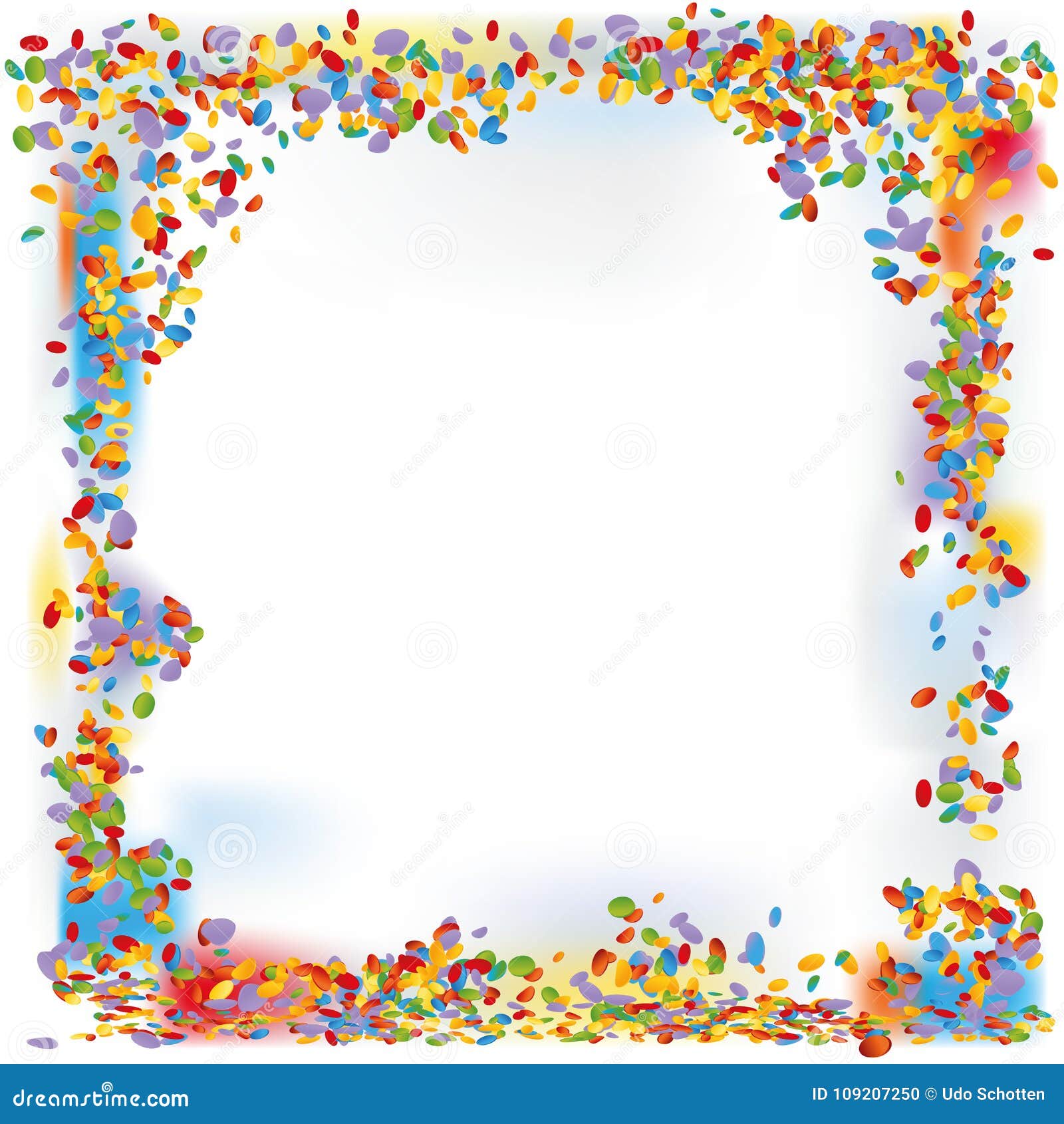 Confetti forms a frame stock vector. Illustration of festival - 109207250