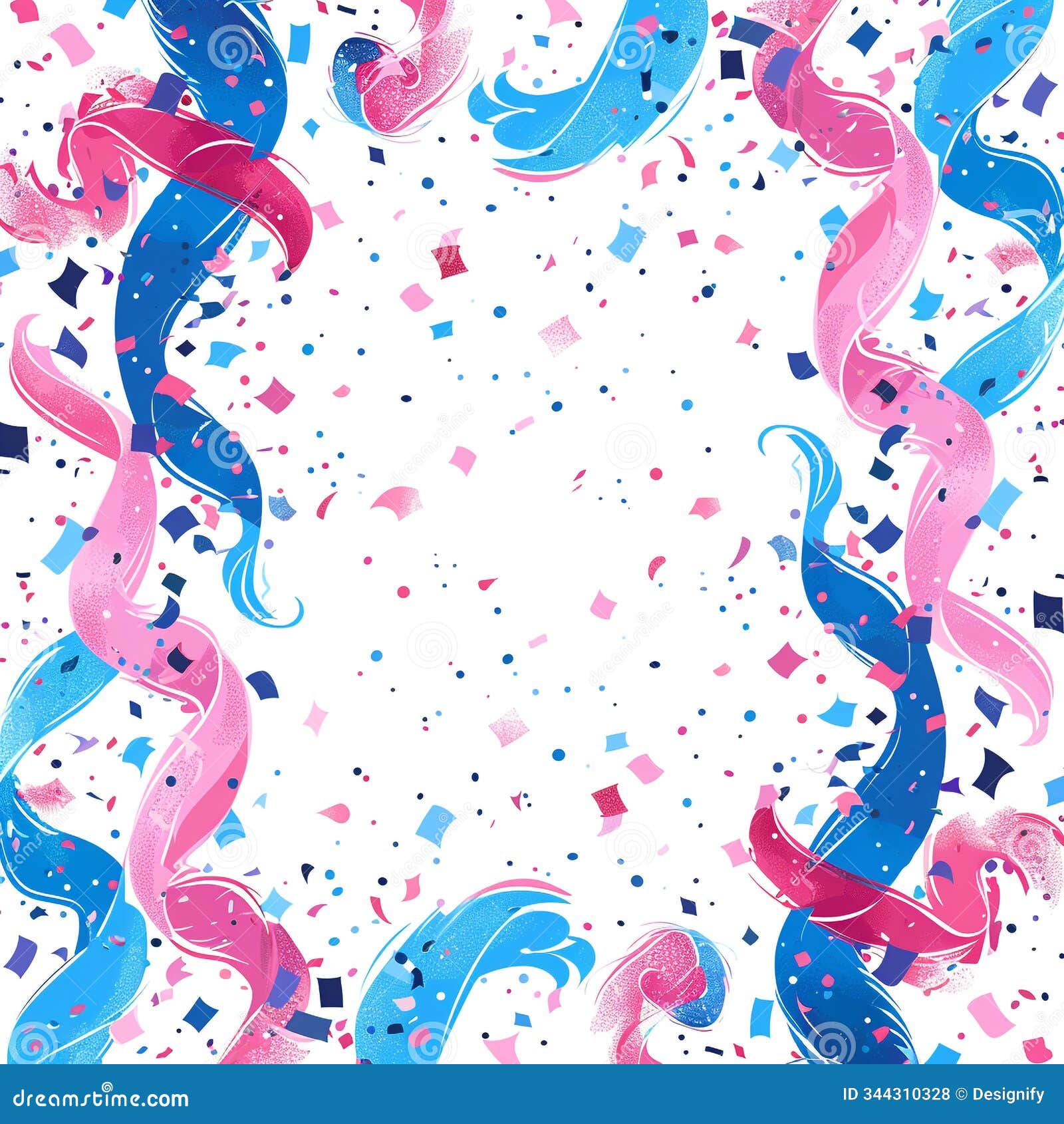 Confetti Frame, Colorful and Fun, on a White Background, in a Vector ...