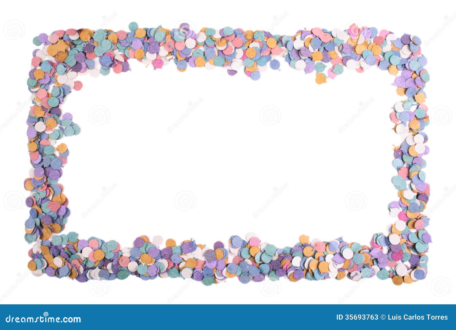 Confetti frame stock image. Image of favours, paper, isolated - 35693763