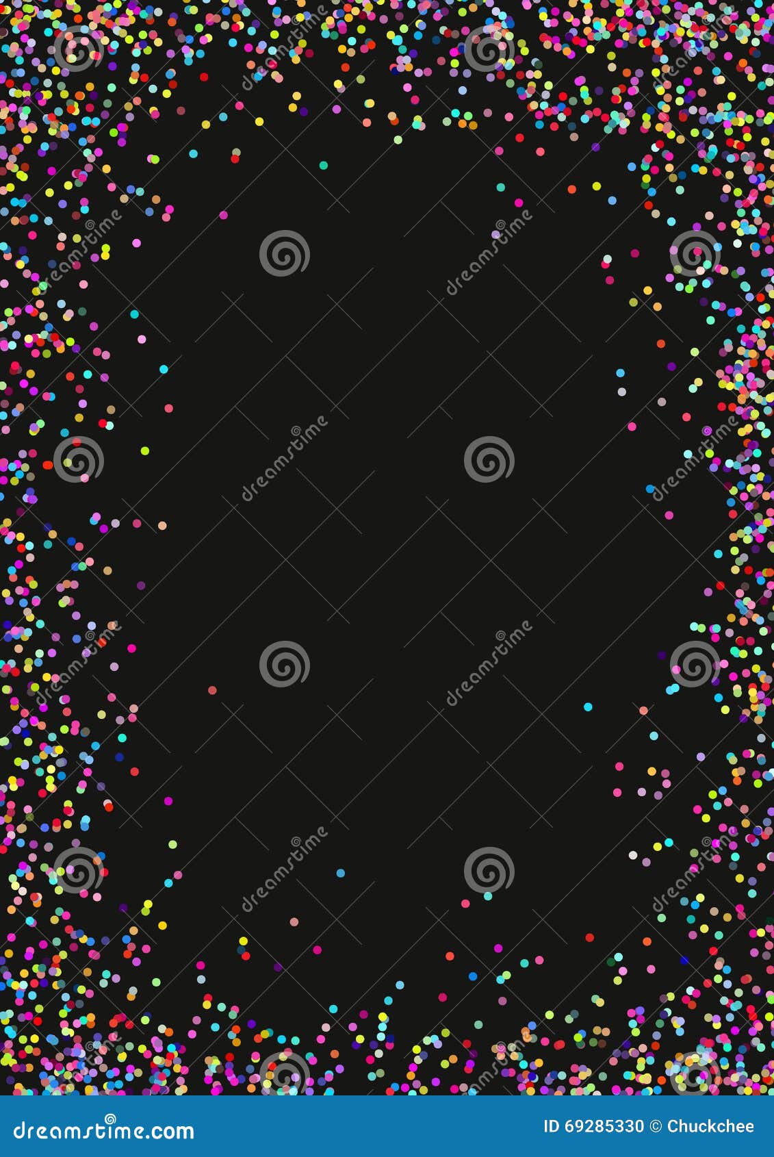 Confetti Frame stock vector. Illustration of dark, flying - 69285330