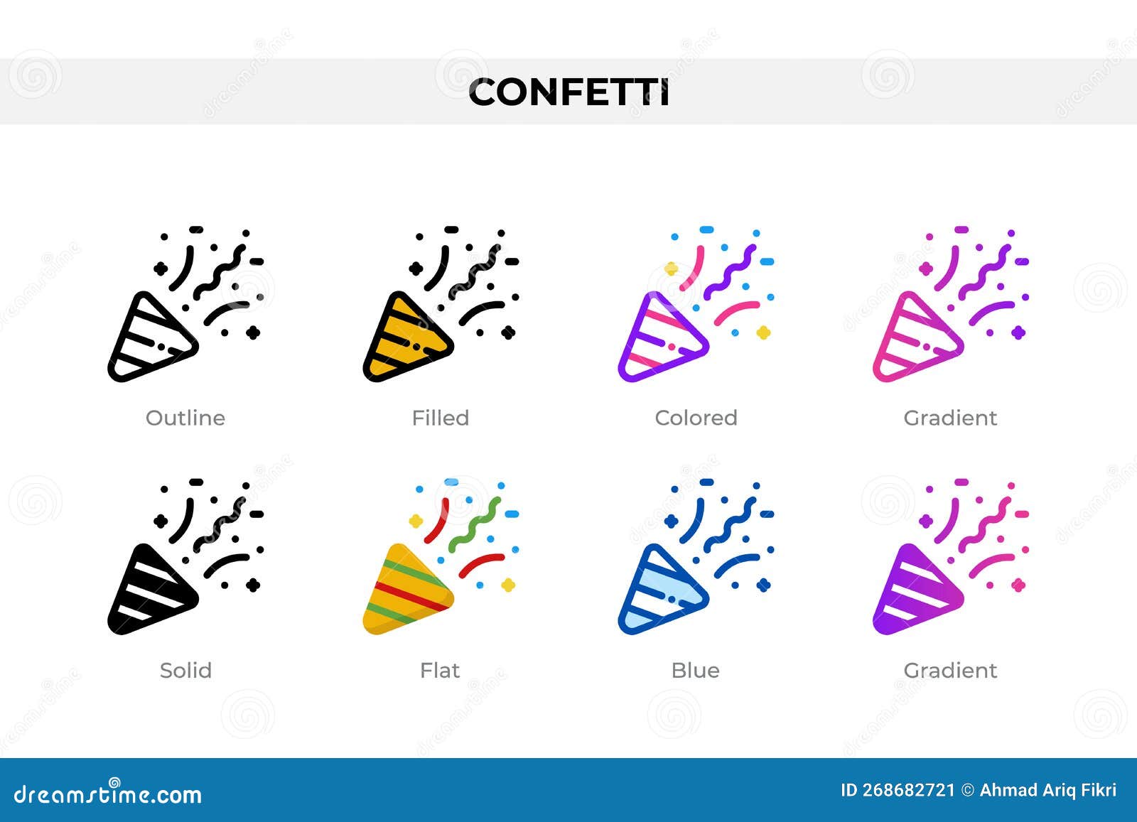 Confetti Icons in Different Style. Confetti Icons Set. Holiday Symbol ...
