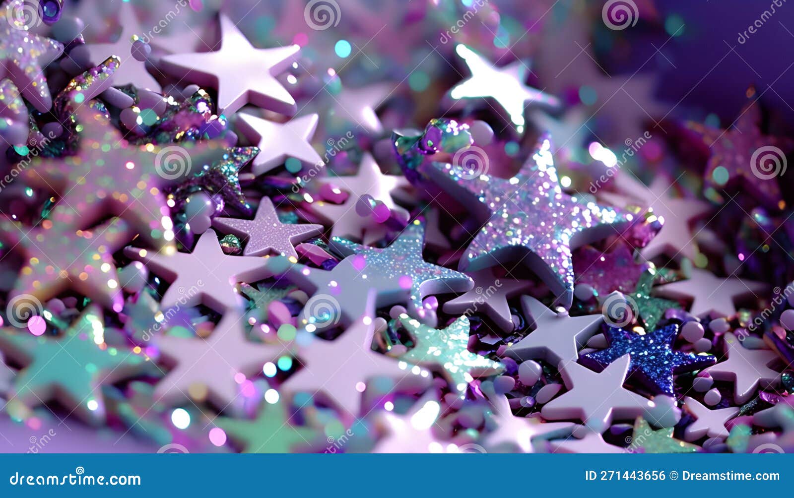 Confetti Lila and Purple Stars with Glitter Stock Illustration ...