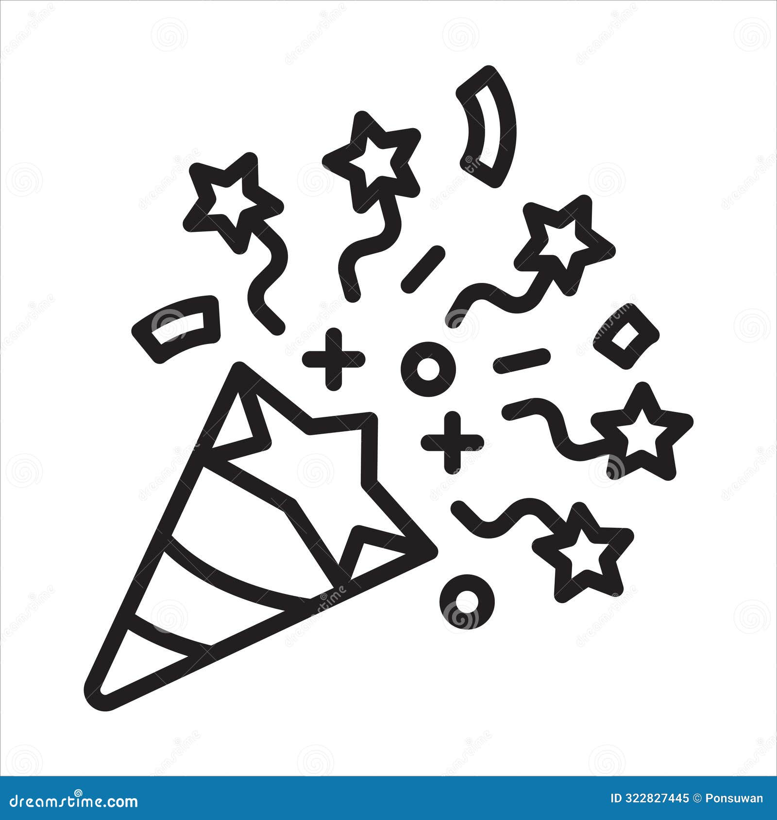 Confetti Line Icon Vector Illustration Stock Vector - Illustration of ...