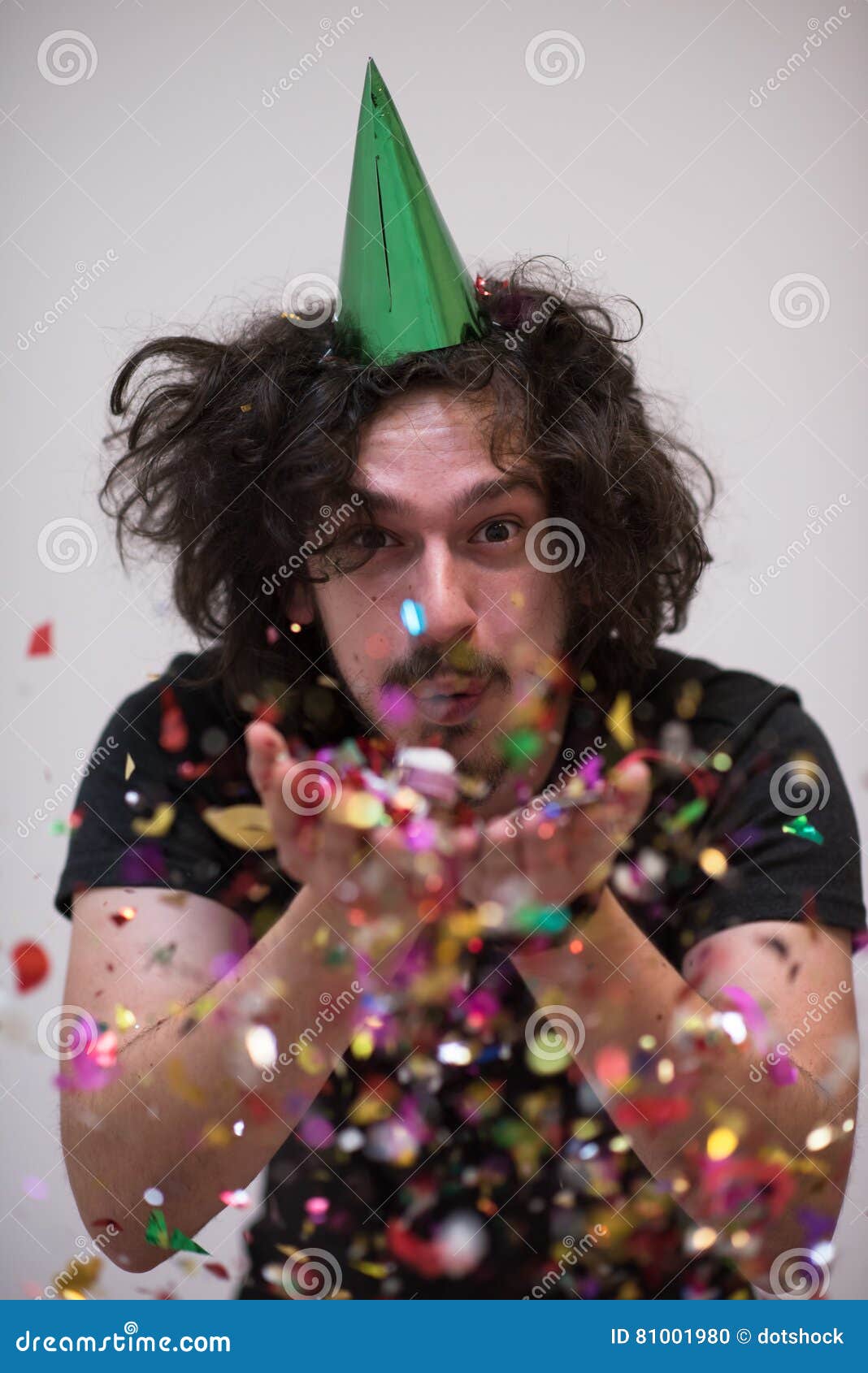 Confetti man on party stock photo. Image of celebration - 81001980