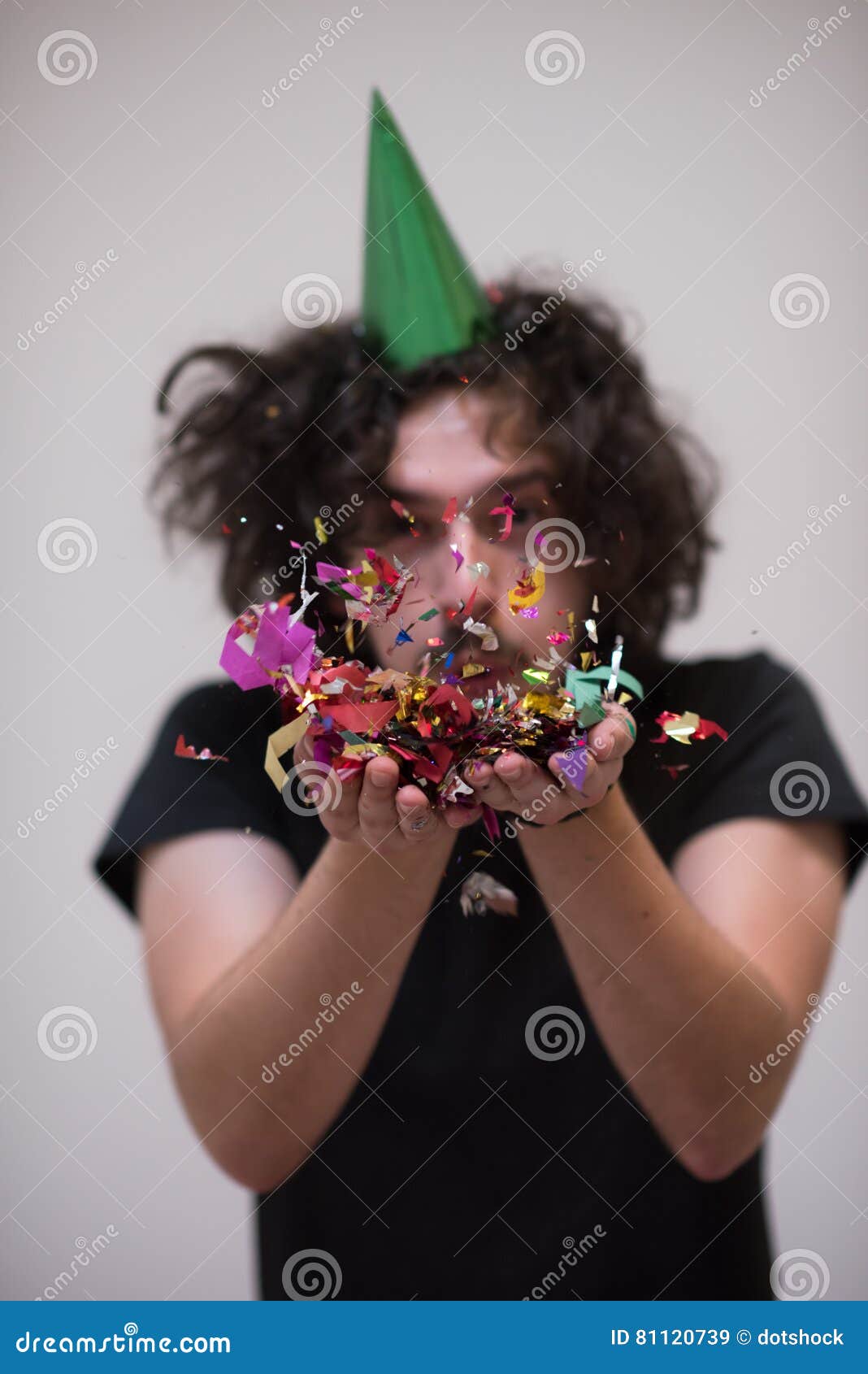 Confetti man on party stock image. Image of cheerful - 81120739