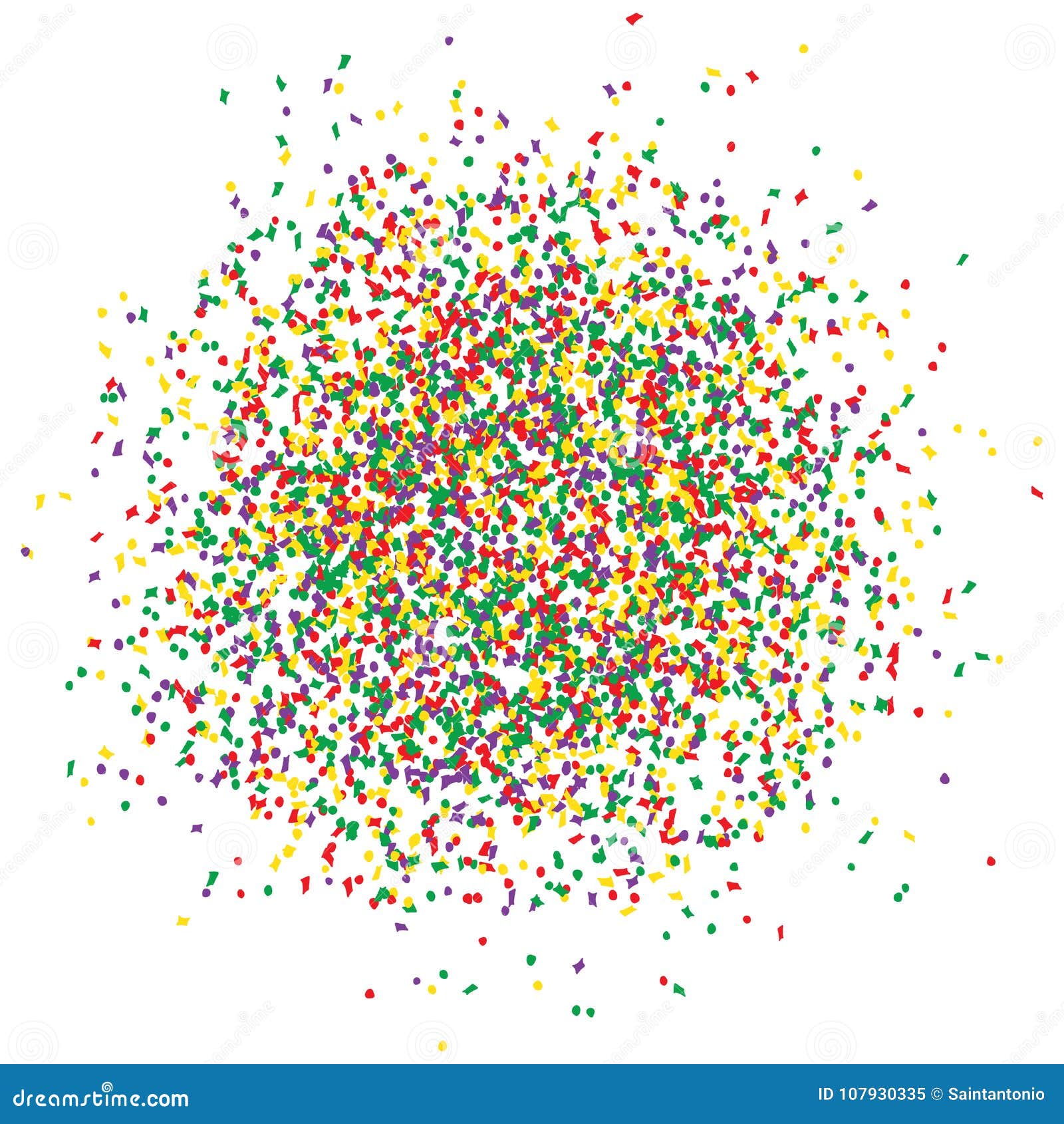 Confetti Many Colorful Pieces, Vector Illustration Isolated on White ...