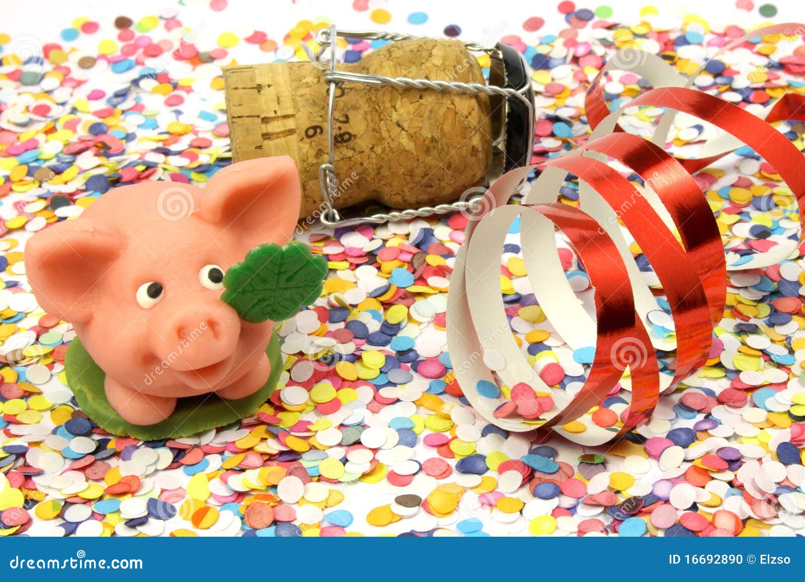 Confetti, Pig, Happy New Year Stock Photo - Image of serpentine, date ...