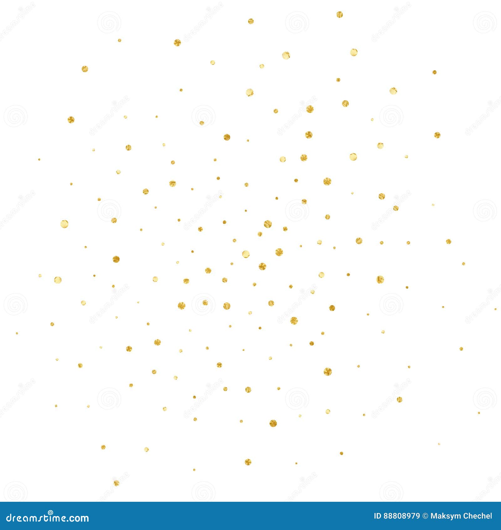 Confetti Polka Dot. Gold Textured Dots Isolated Stock Vector ...