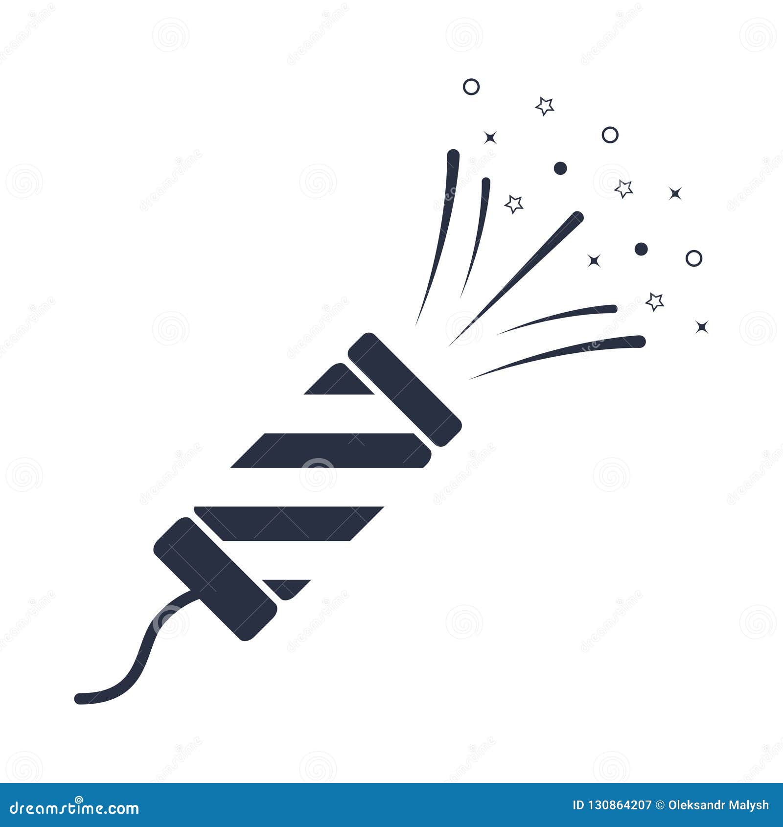 Confetti popper icon stock vector. Illustration of firecracker - 130864207