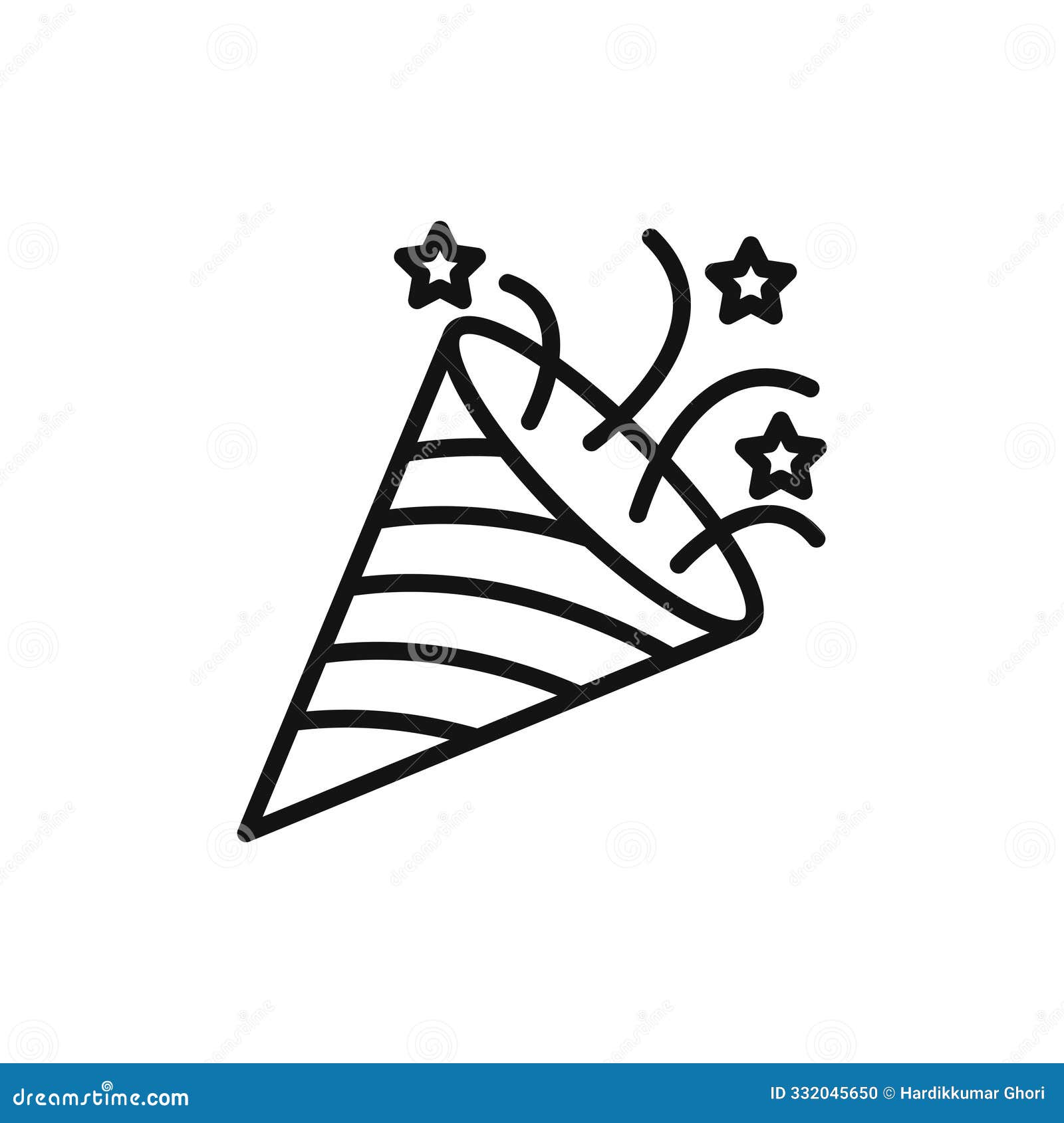 Confetti Popper Icon Symbol on White Background Stock Vector ...