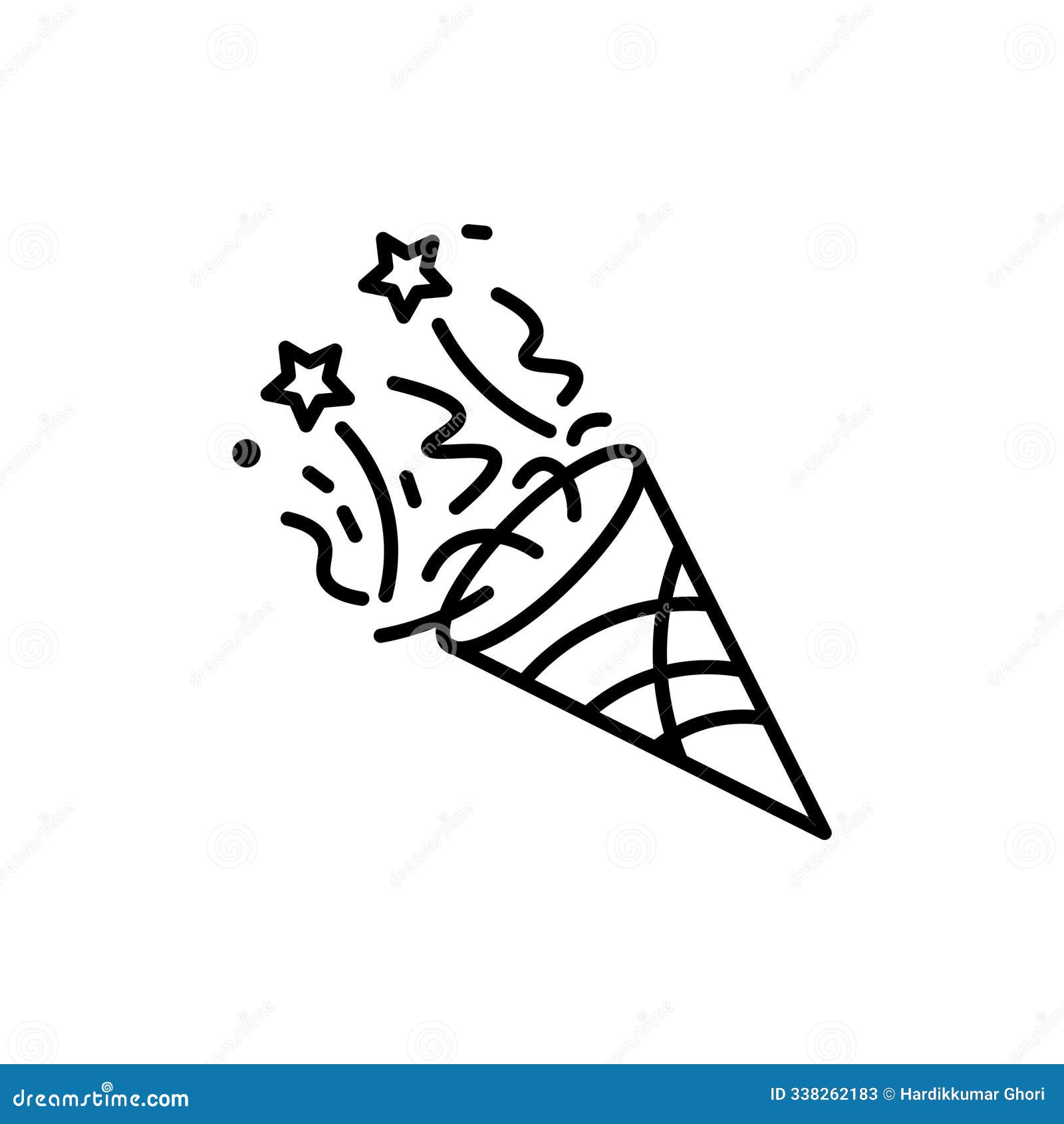 Confetti Popper Icons. Party Signs. Vector Circle Web Buttons ...