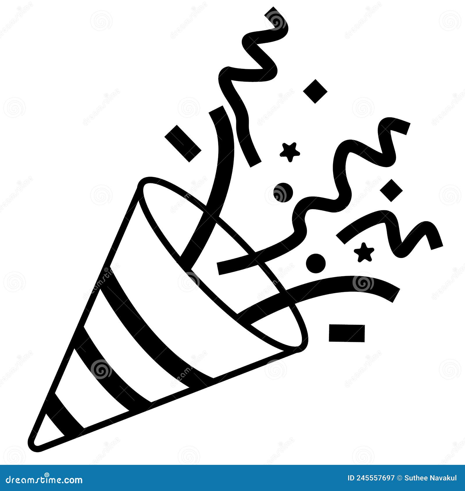 Confetti Popper Icon On White Background. Celebration Symbol. Party ...