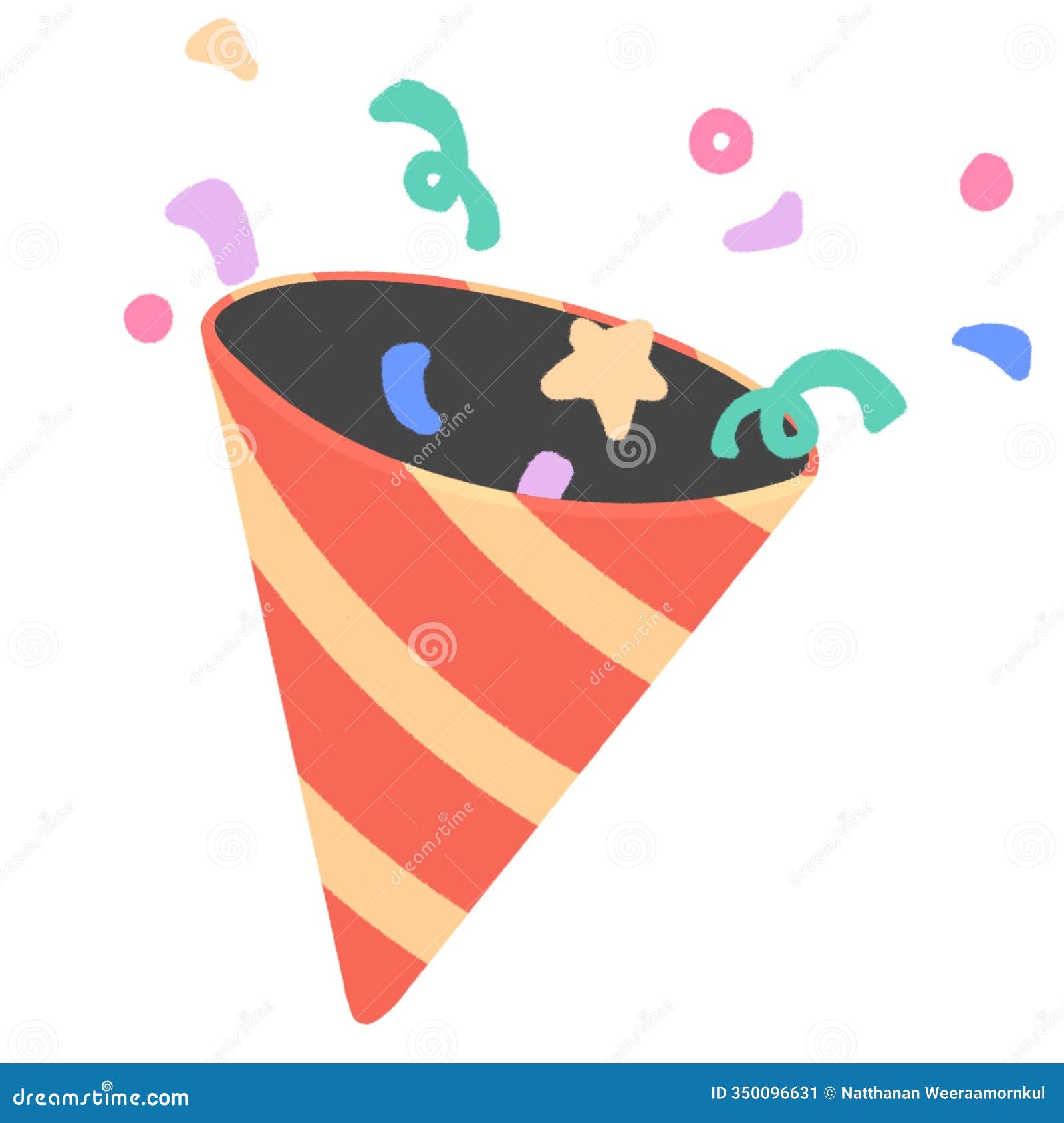 Confetti Popper in Red and Yellow Color Stock Illustration ...