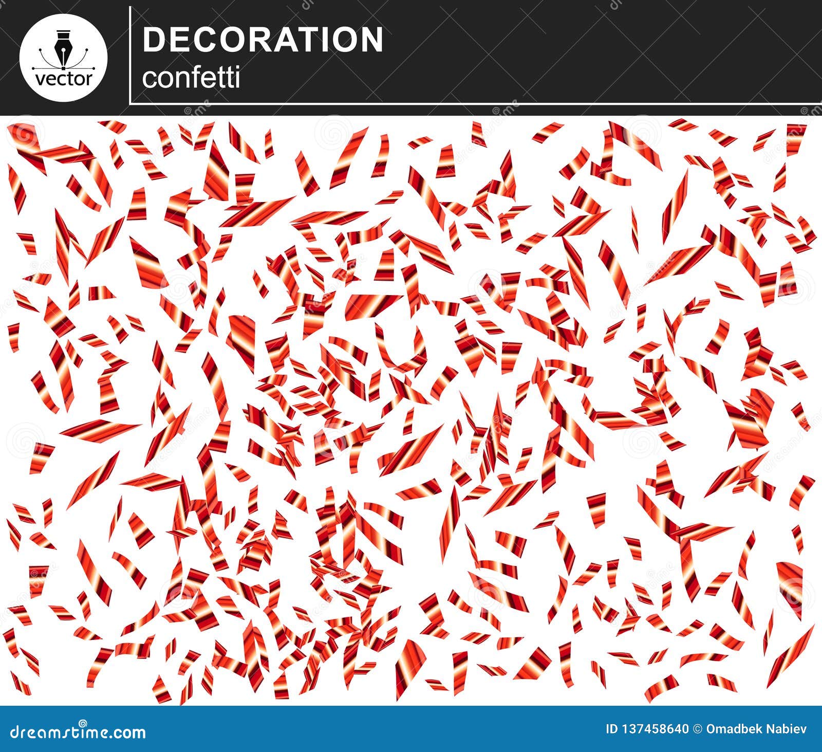 Red shiny confetti. stock vector. Illustration of decoration - 137458640