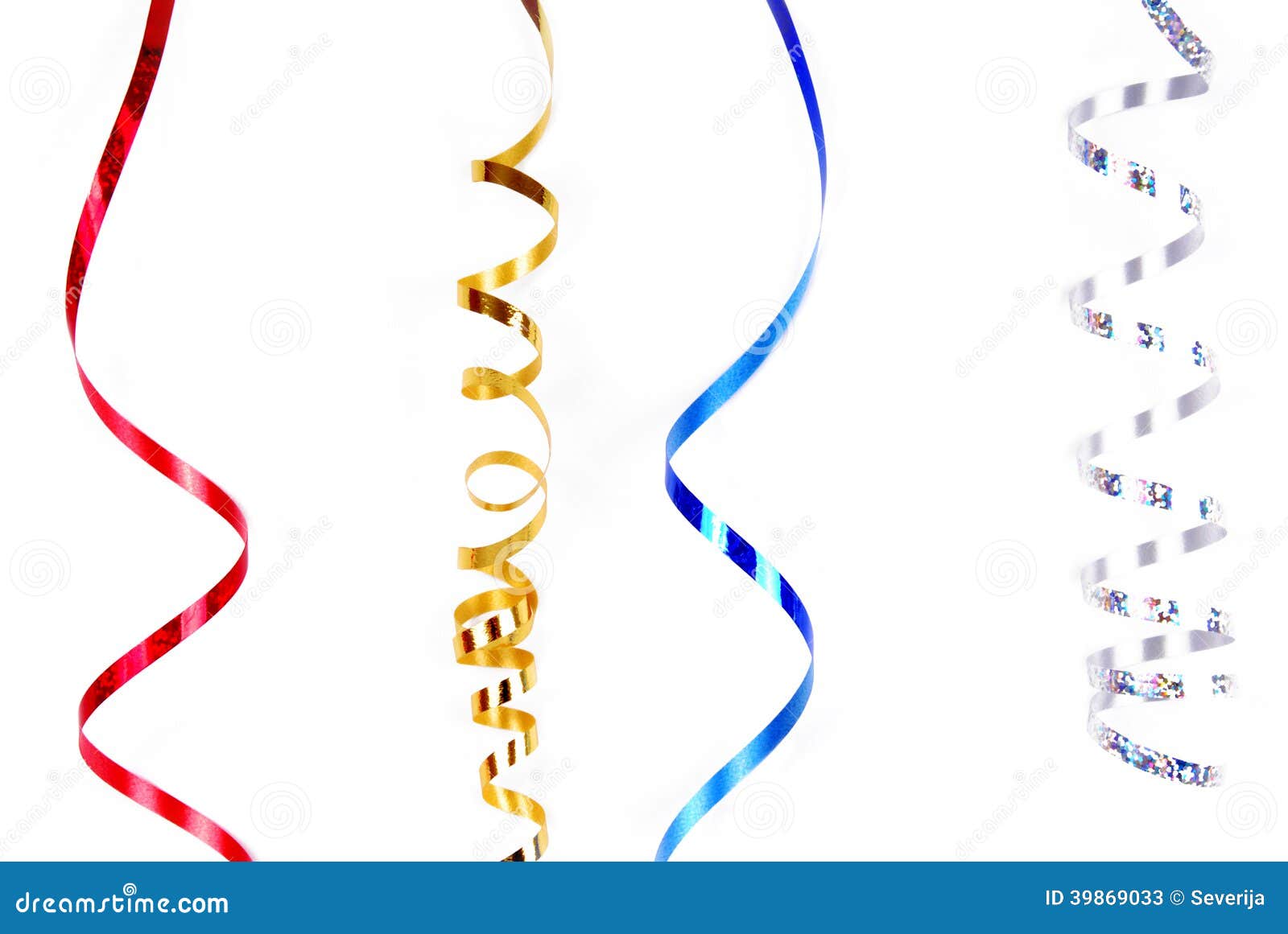 Confetti Serpentine Ribbon Isolated on White Stock Image - Image of ...