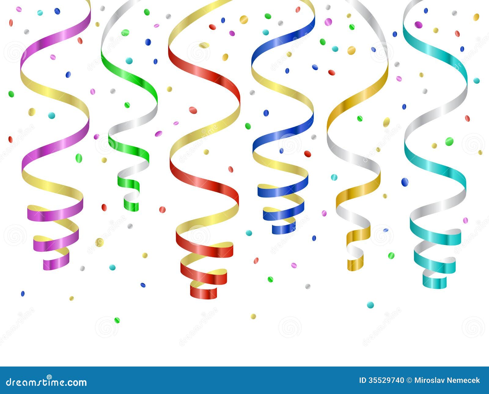 Confetti and Serpentines, Curled Streamers Stock Vector - Illustration ...