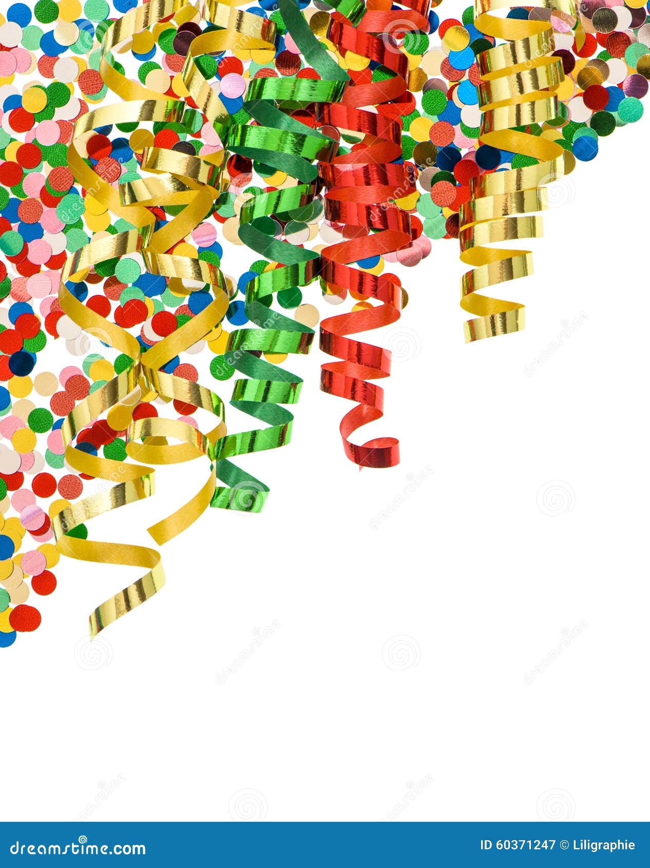 Confetti with Shiny Streamer. Party Decoration Stock Image - Image of ...