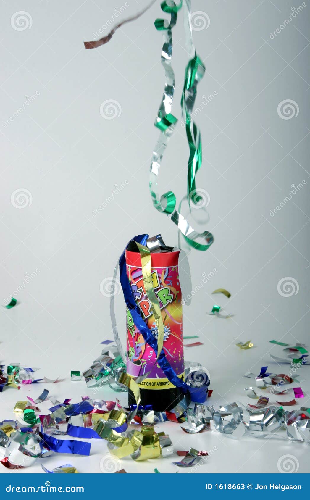 Confetti Shooting from a Party Popper Stock Image - Image of background ...