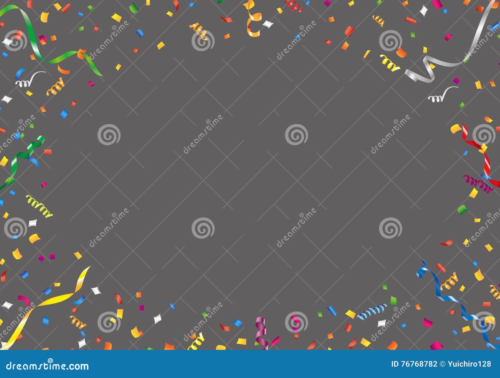 Confetti and Streamer Frame Stock Vector - Illustration of gift, event ...