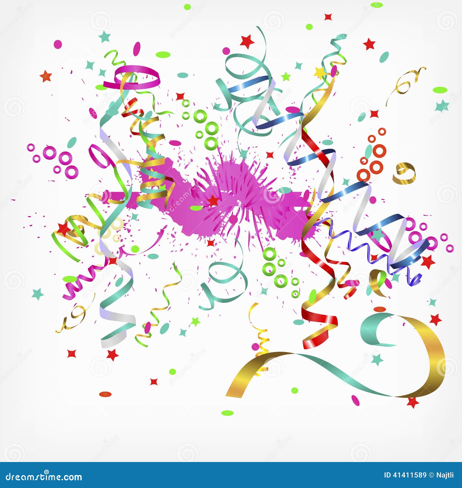 Confetti and streamer stock vector. Illustration of christmas - 41411589