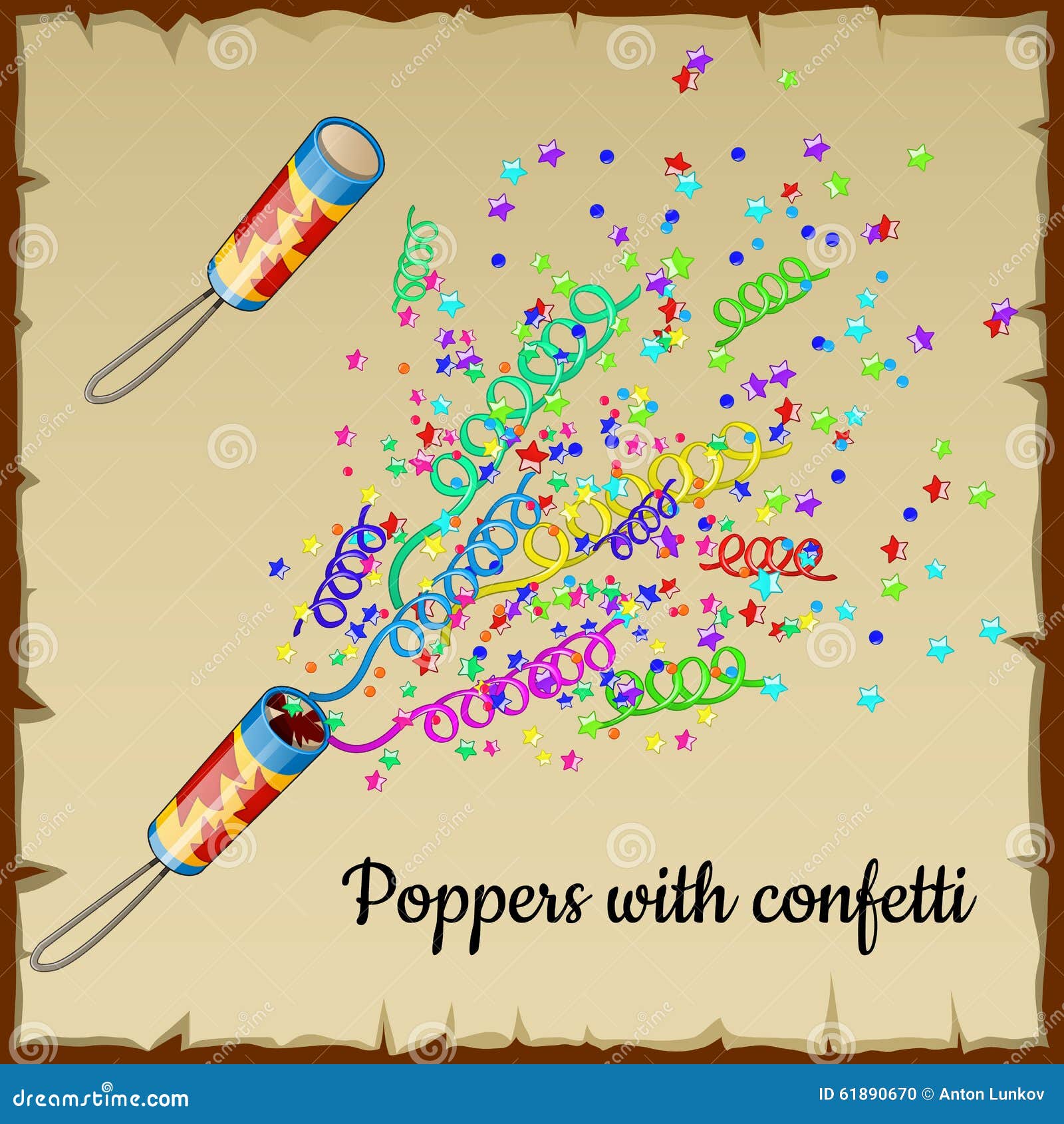 Confetti and Streamers from Fireworks Stock Vector - Illustration of ...