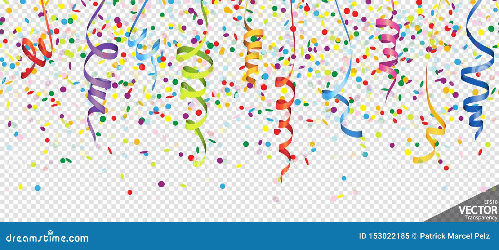 Confetti and Streamers Party Background Stock Vector - Illustration of ...