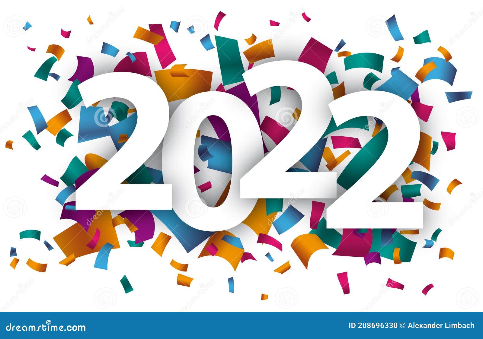 2022 Confetti Vector Illustration | CartoonDealer.com #208696330